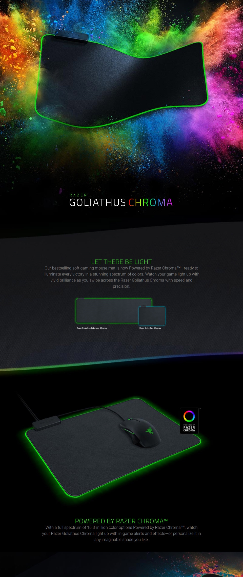 Razer Goliathus Chroma Soft Gaming Mouse Mat - Extended | RZ02-02500300 ...