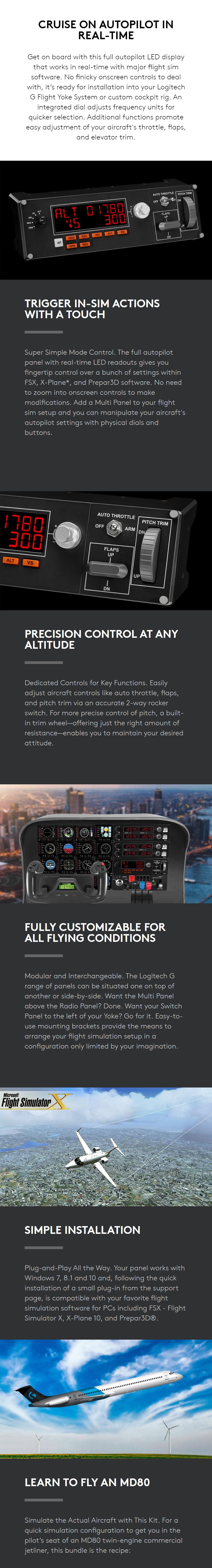 Buy Logitech G PRO FLIGHT MULTI PANEL, 2YR WTY (CJ134 / 945-000028 ...