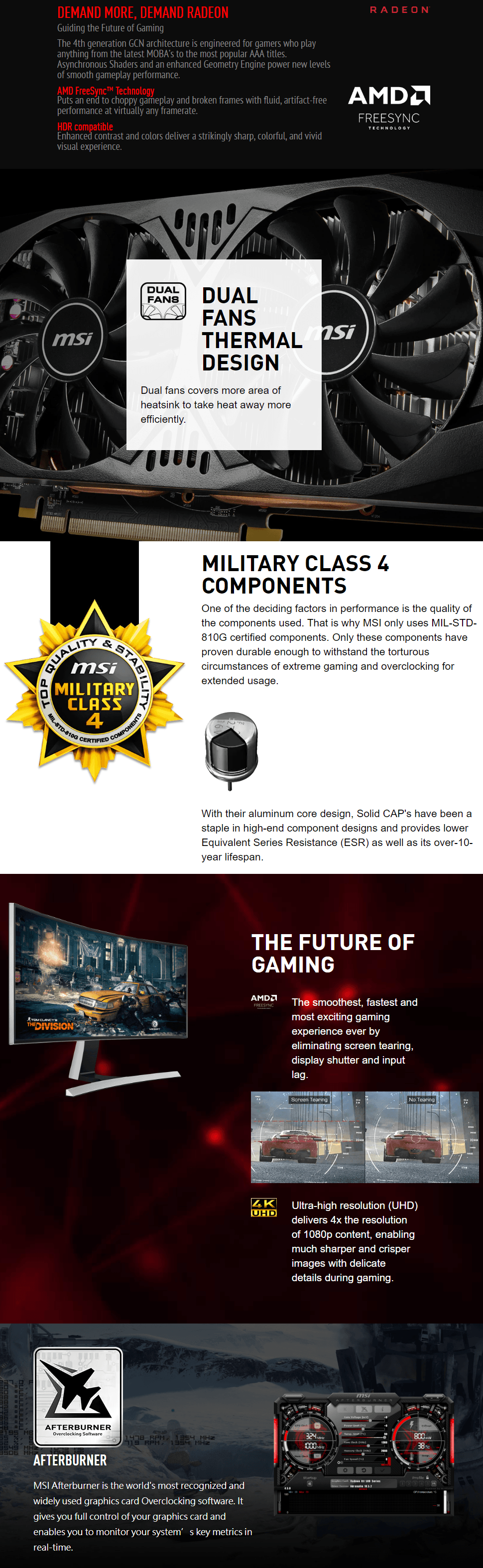 MSI Radeon RX 570 8GT OC 8GB GDDR5 Graphics Card | PC ROOM