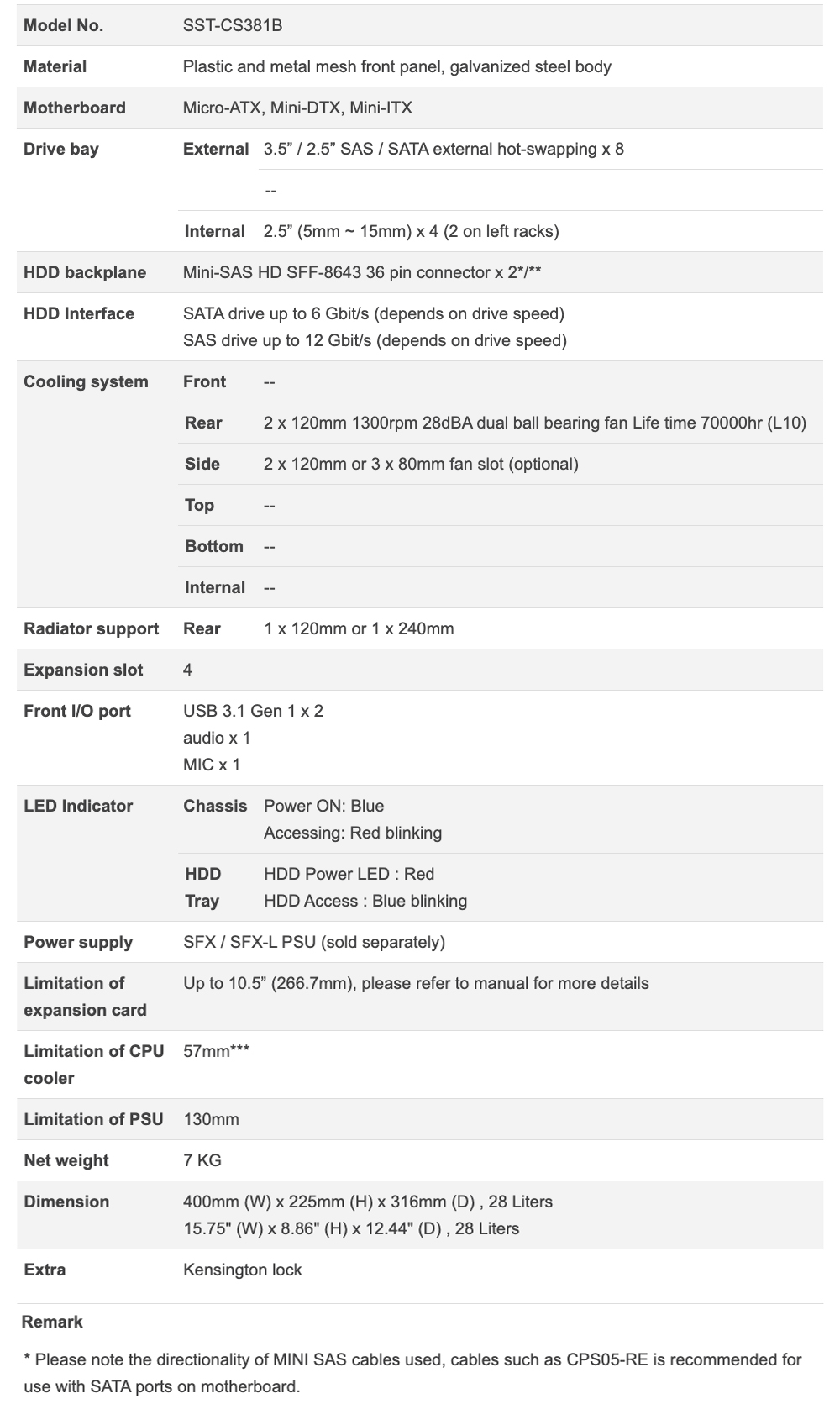 SilverStone CS381B NAS and Workstation Micro-ATX Case [SST-CS381B]