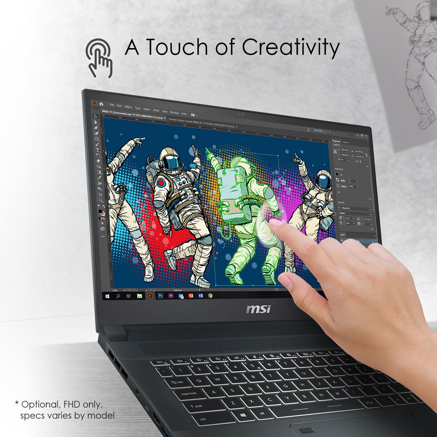 MSI Creator 15 A10UET 15.6" FHD Finger Touch panel i7-10870H/RTX3060 ...