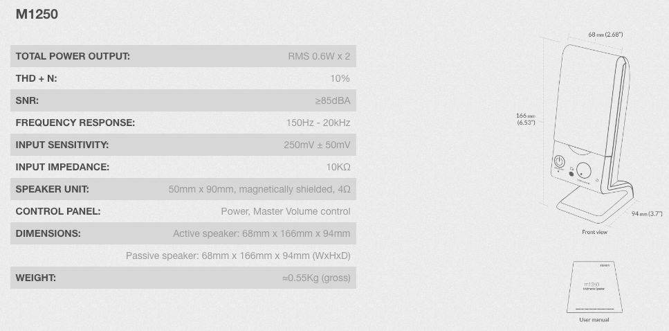 Edifier M1250 2.0 USB Powered Compact Multimedia Speakers - Black | SKU ...