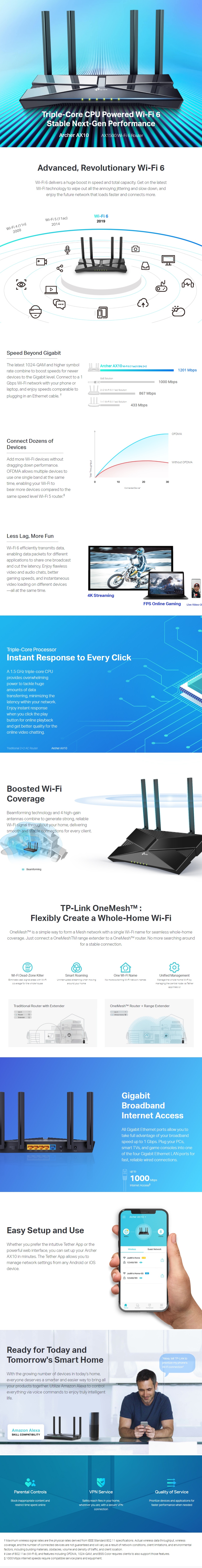 TP-Link Archer AX1500 Wi-Fi 6 Triple-Core CPU Router - Modems & Routers ...