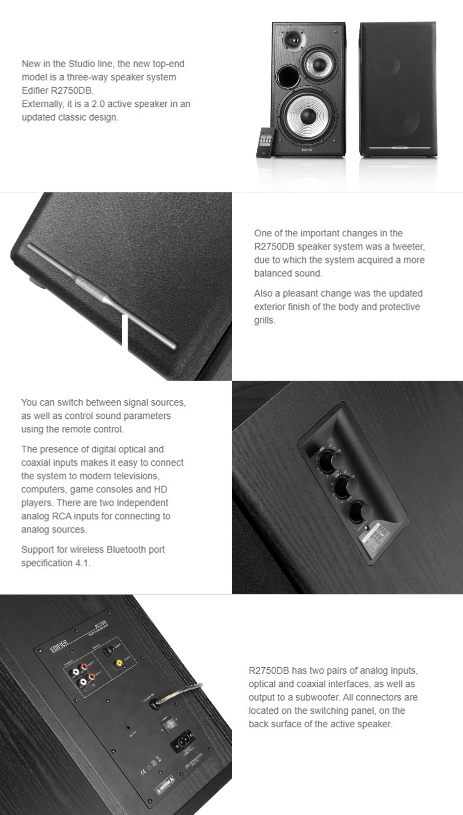 Edifier R2750DB Active 2.0 Bluetooth Bookshelf Speaker Set - Black ...