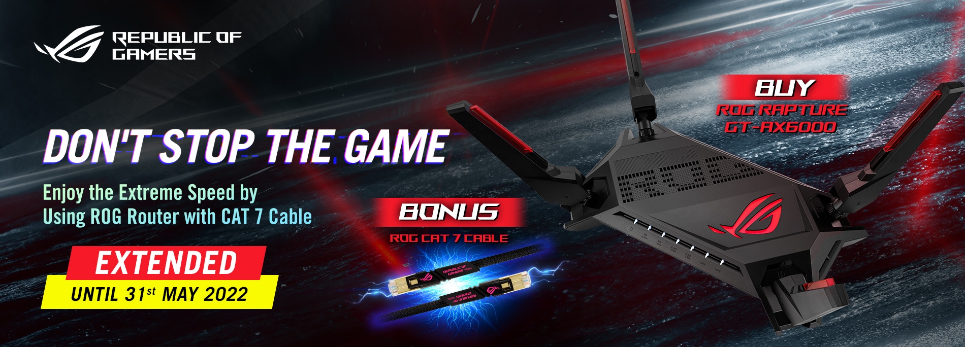 Asus ROG Router GT-AX6000 CAT7 Cable Promotion