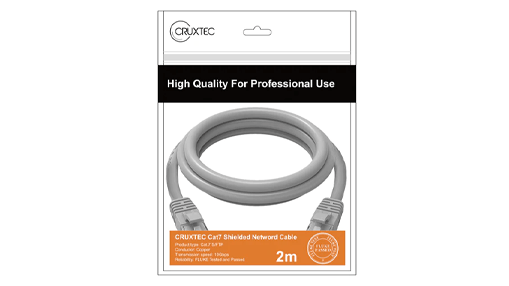 Cruxtec 20m CAT7 10GbE SF/FTP Triple Shielding Ethernet Cable - Ivory ...