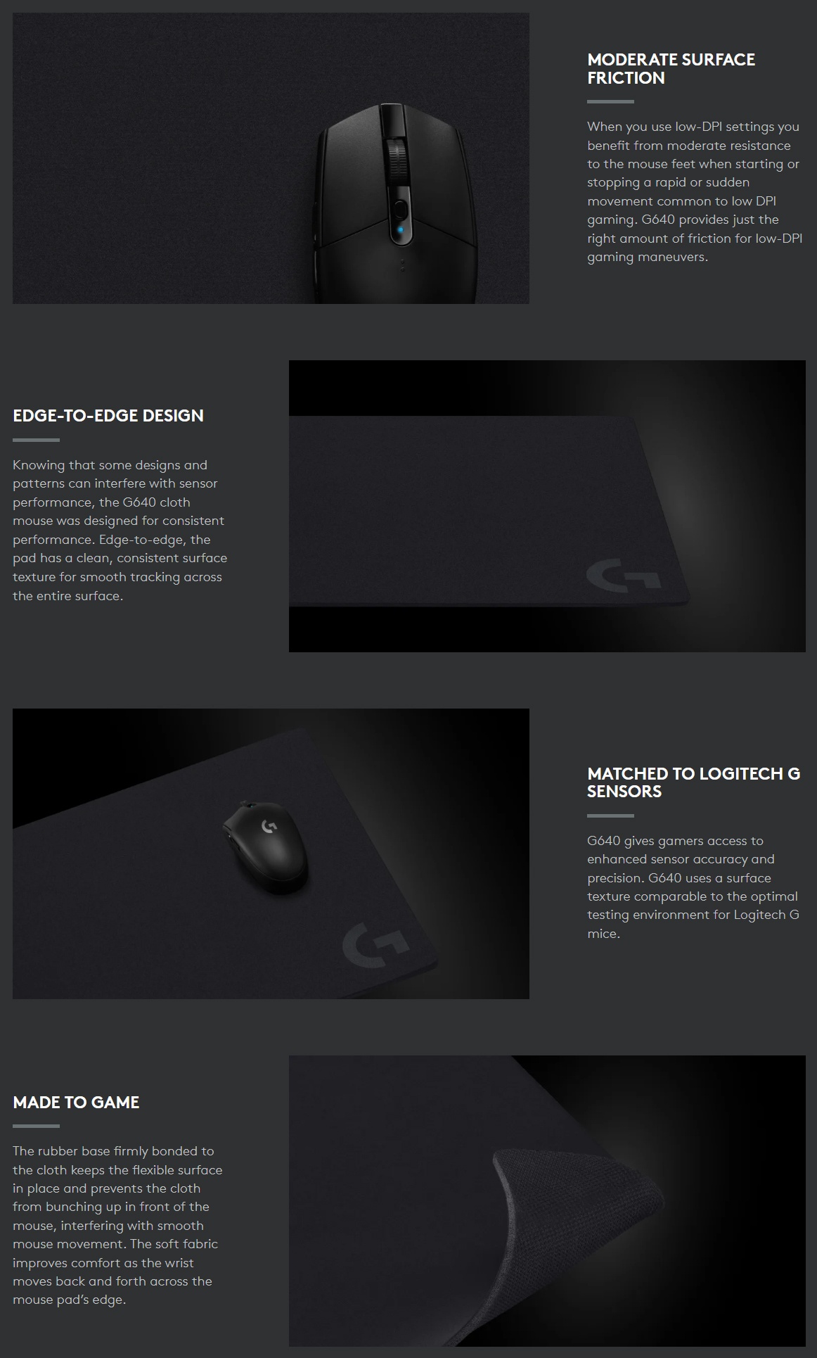 Logitech G640 Cloth Gaming Mouse Pad - Large | Logitech Gaming ...
