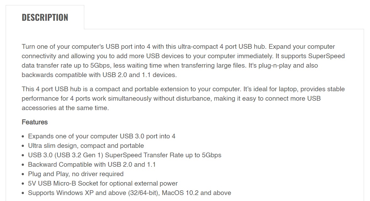 Simplecom CH342 USB 3.0 SuperSpeed 4 Port Hub for PC Laptop | HDD ...
