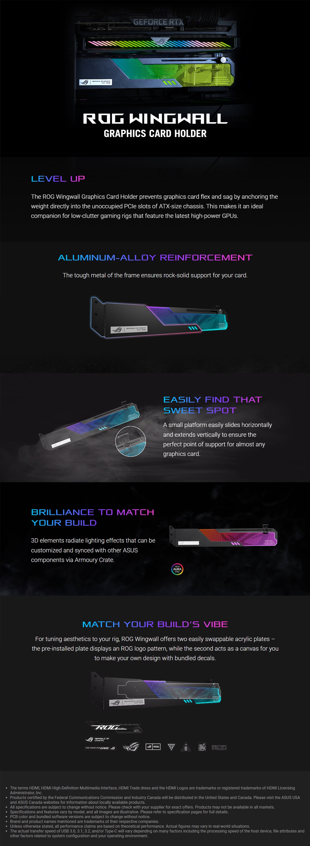 Asus ROG Wingwall Graphics Card Holder | ASUS Motherboard Accessories ...