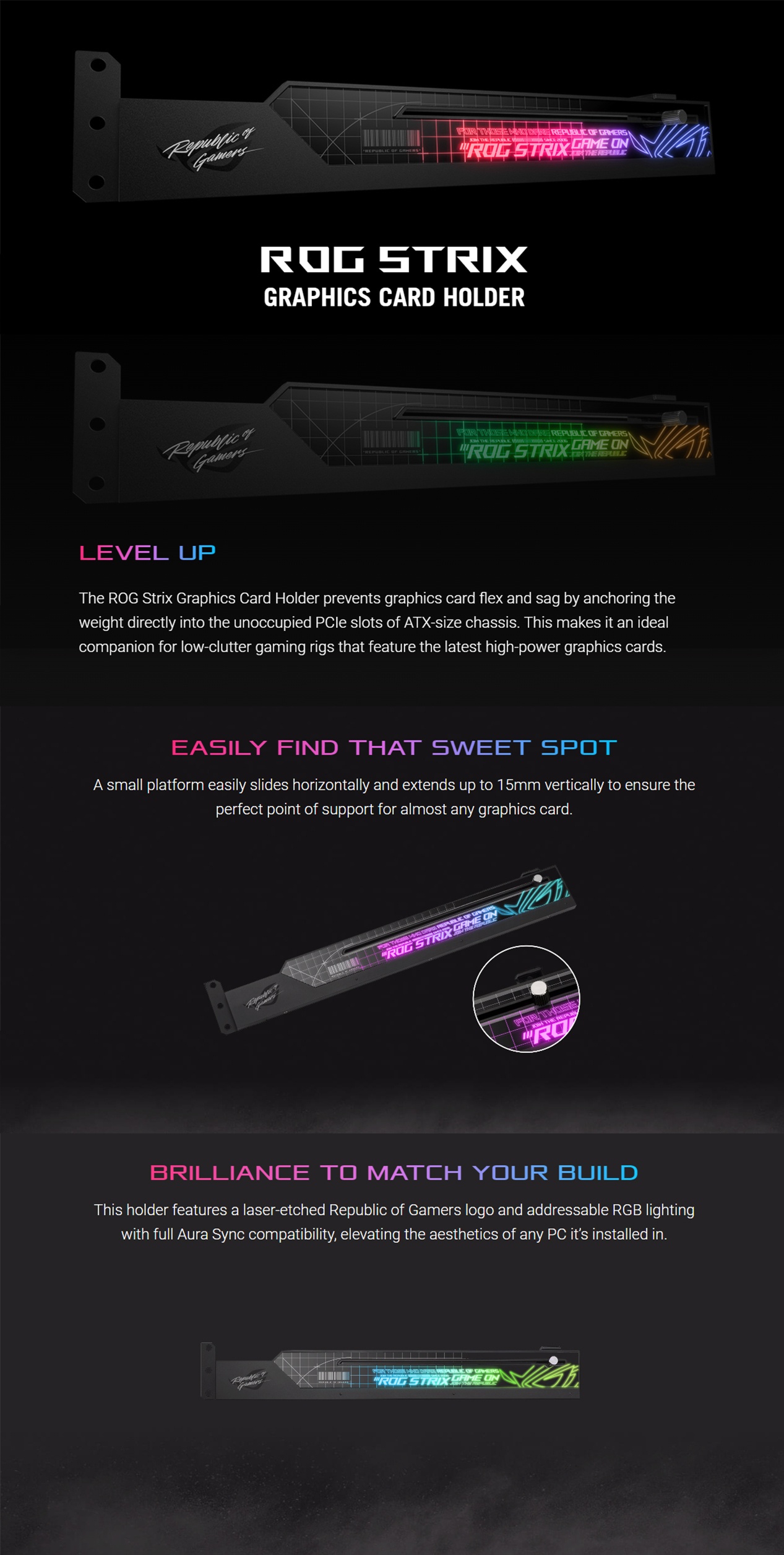 Asus ROG STRIX Graphics Card Holder | ASUS Motherboard Accessories ...