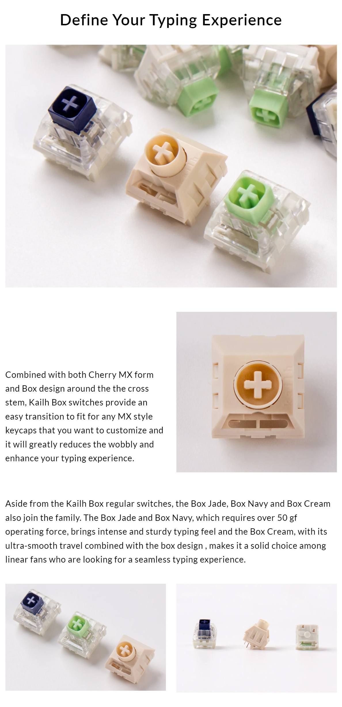 Keychron Kailh Box Switch Set - Box Jade (110 Switches) for Gaming ...