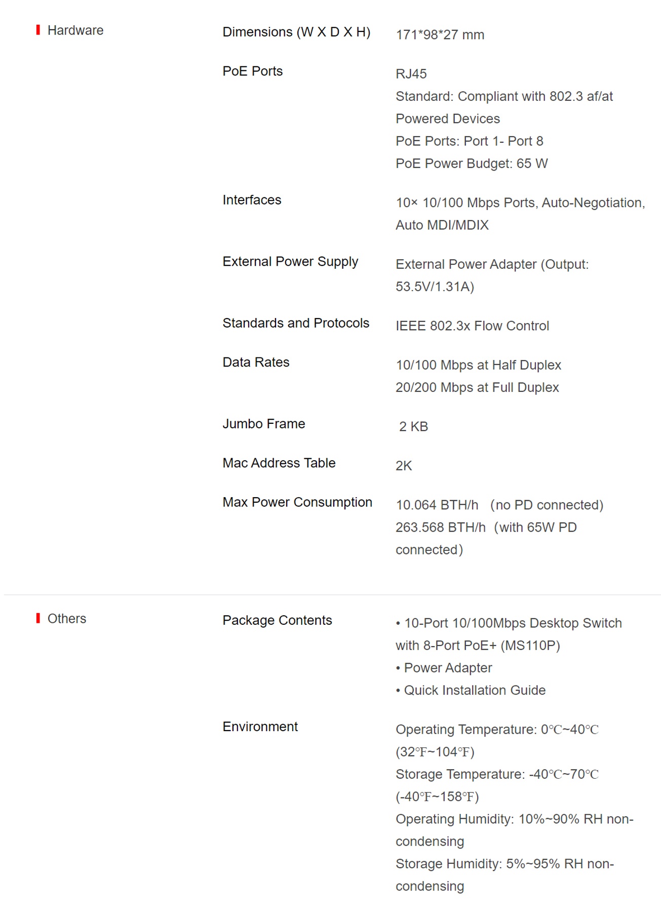 Mercusys MS110P 10-Port Desktop Switch with 8-Port PoE+ | Hubs & Switches | MS110P