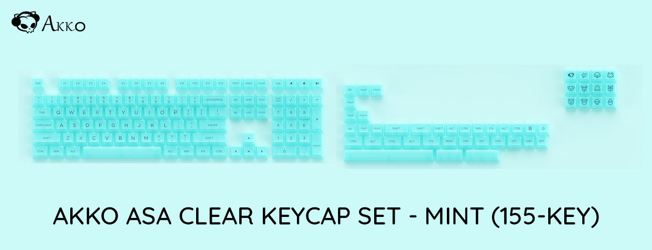 Akko ASA Clear Keycap Set - Mint (155-Key) | Akko Keyboard Accessories ...
