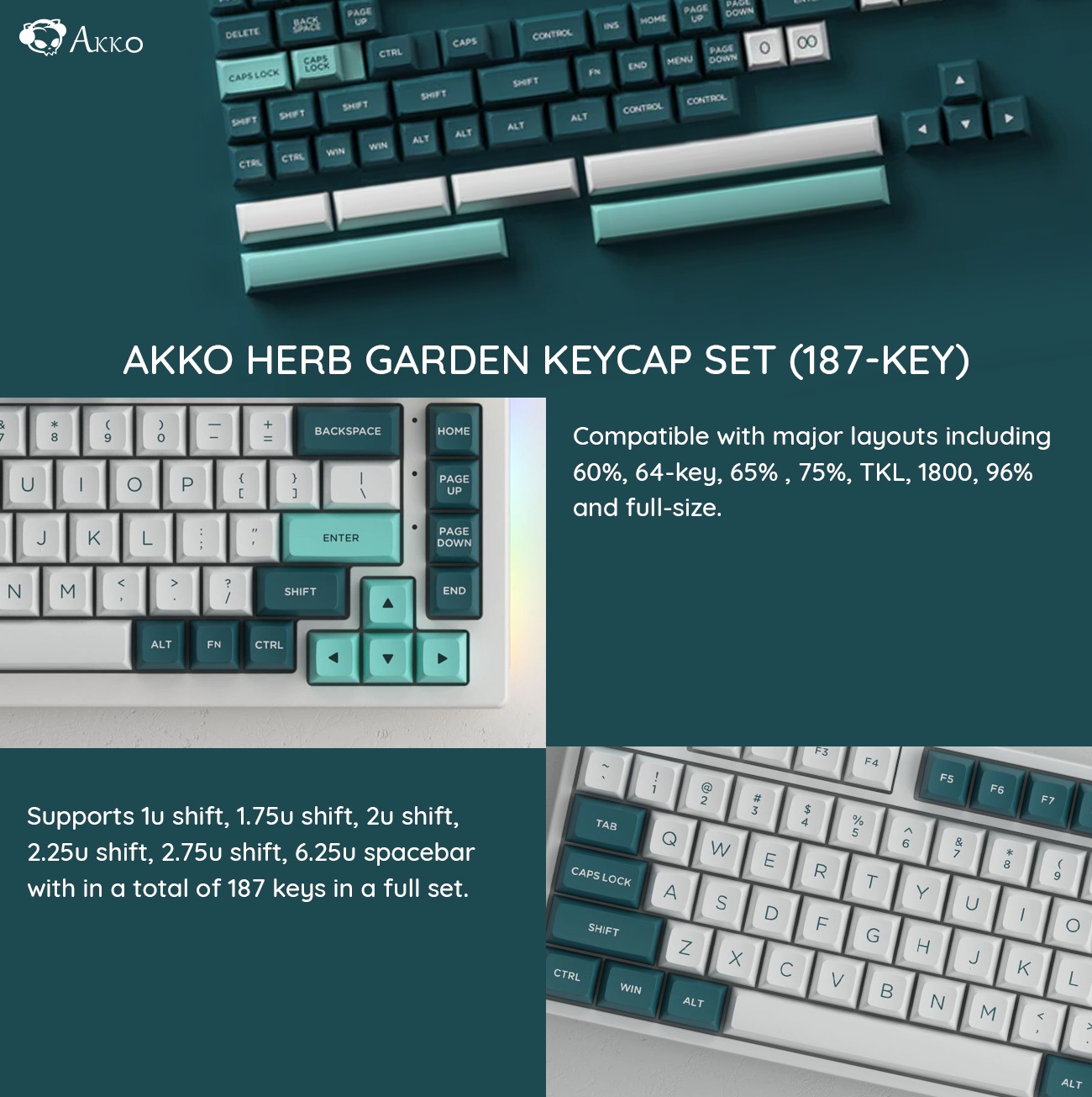 Akko Herb Garden Keycap Set (187-Key) - Keyboard Accessories | Akko