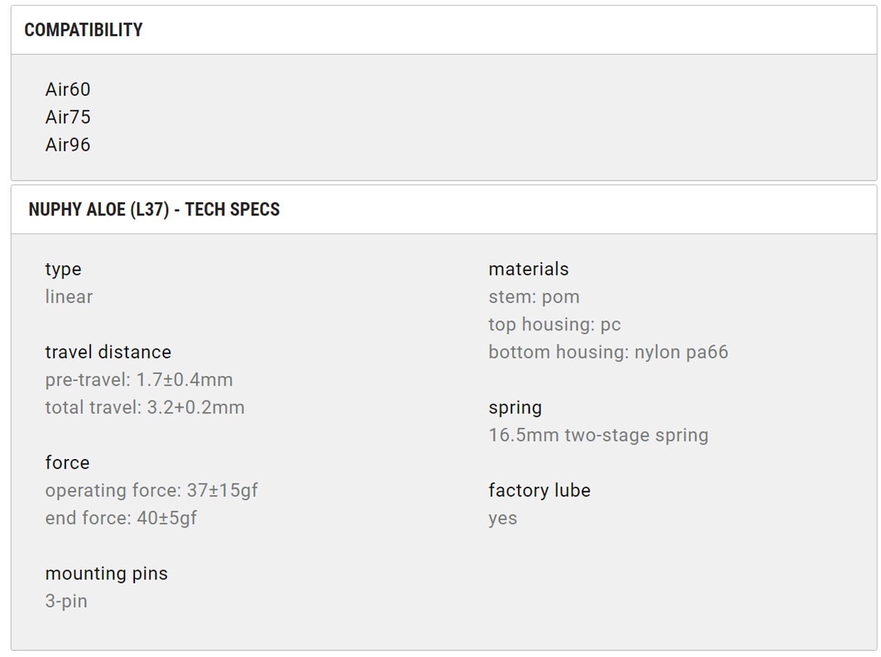 NuPhy Low-profile Aloe Switch (Pre-Lubed, 100 pcs) - NuPhy Keyboard ...