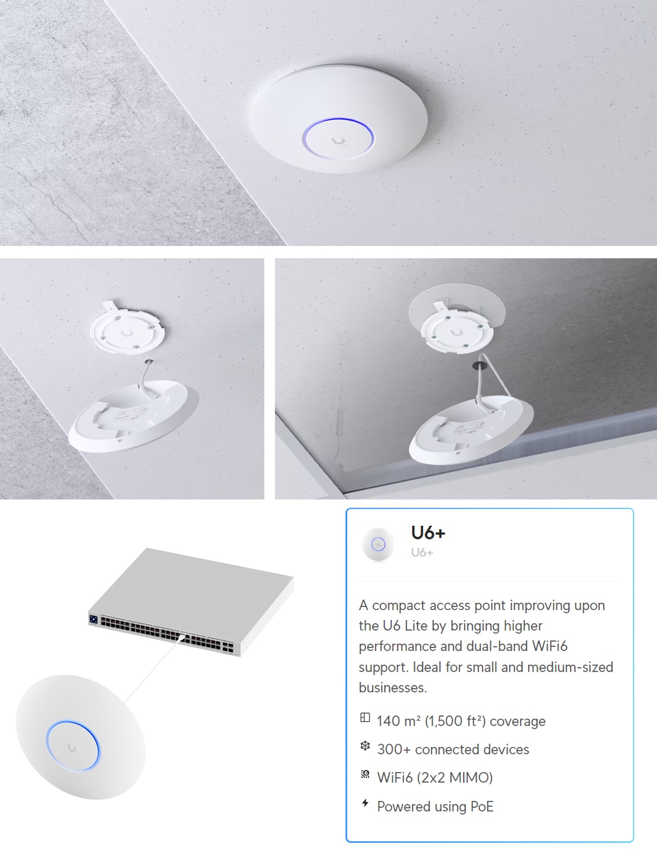 Ubiquiti UniFi U6+ Compact Wi-Fi 6 Wireless Access Point | Ubiquiti ...