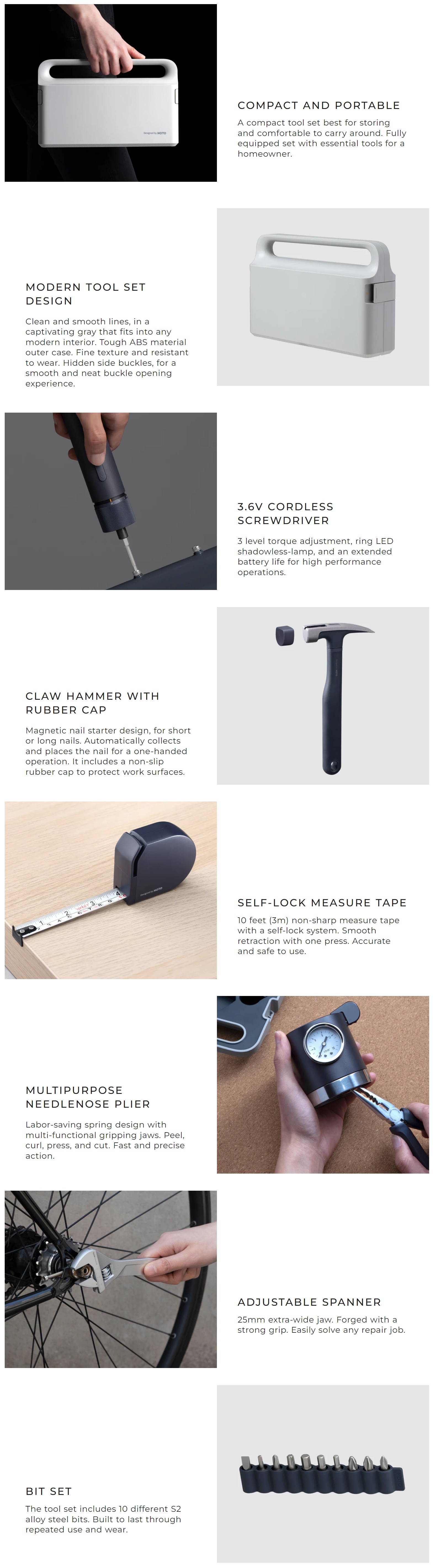 HOTO 3.6V Cordless Electric Screwdriver High-end Tool Set | HTT0020GL