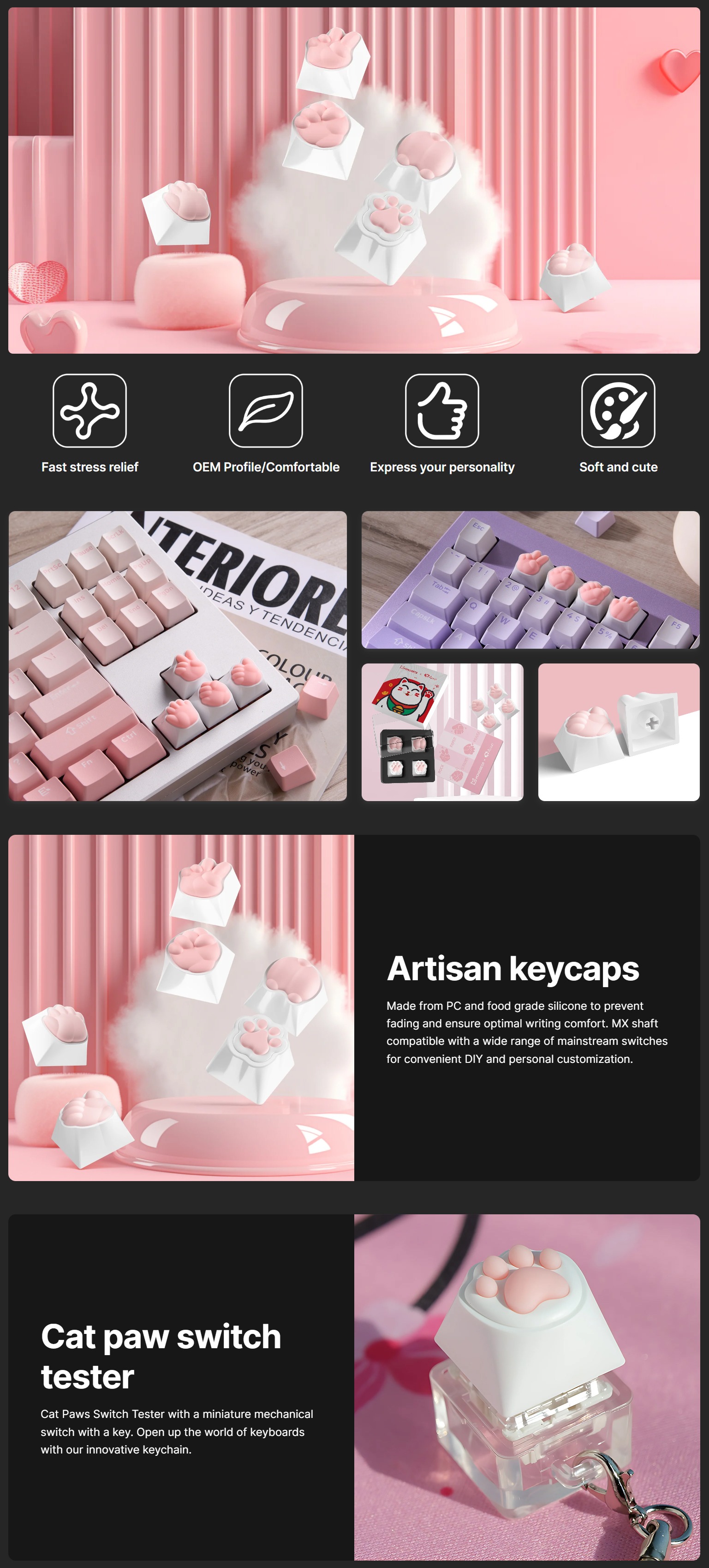 Akko Rock Paper Scissors and Praise Artisan Keycaps | Keyboard & Mouse ...