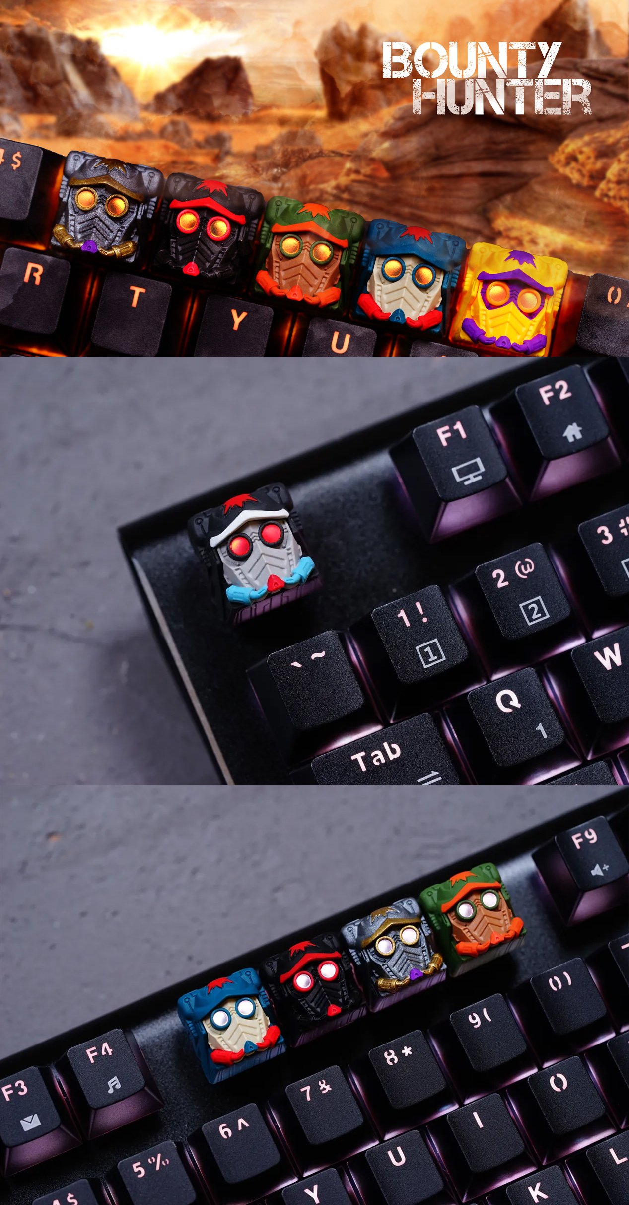 Hotkeys Project Bounty Hunter Keycaps - Black Gray | Keyboard & Mouse ...