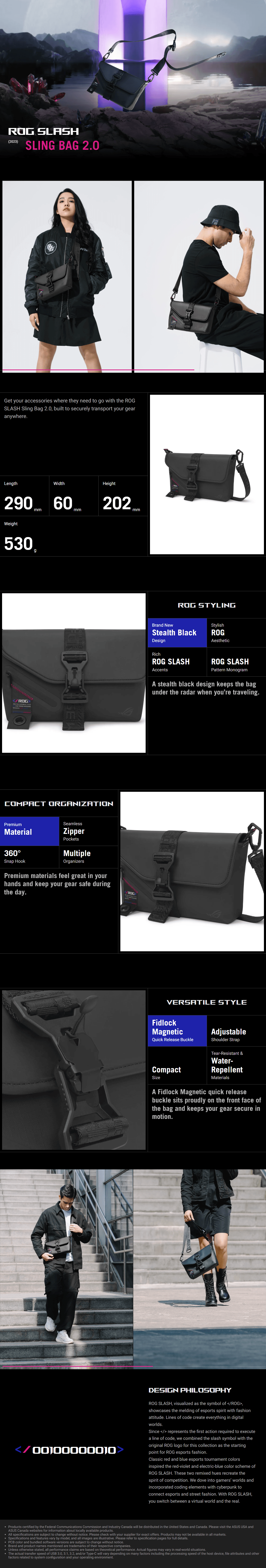 Asus ROG SLASH Sling Bag 2.0 - Stylish & Durable Laptop Bag | ASUS