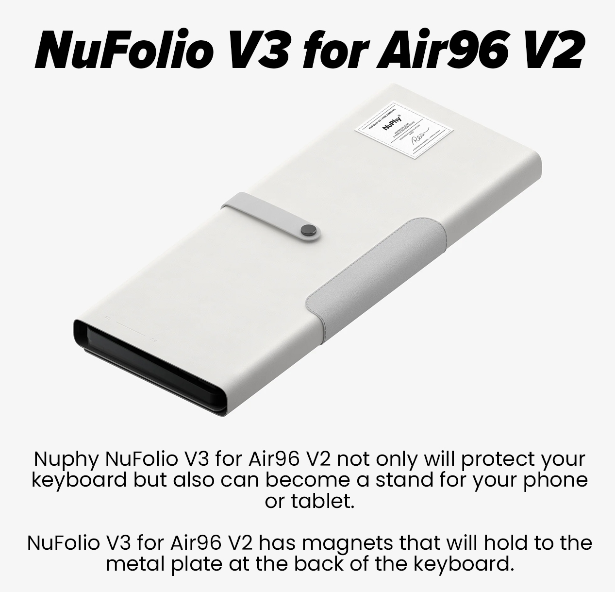 NuPhy NuFolio V3 Keyboard Case for Air96 V2 - Cloud Gray | Keyboard ...