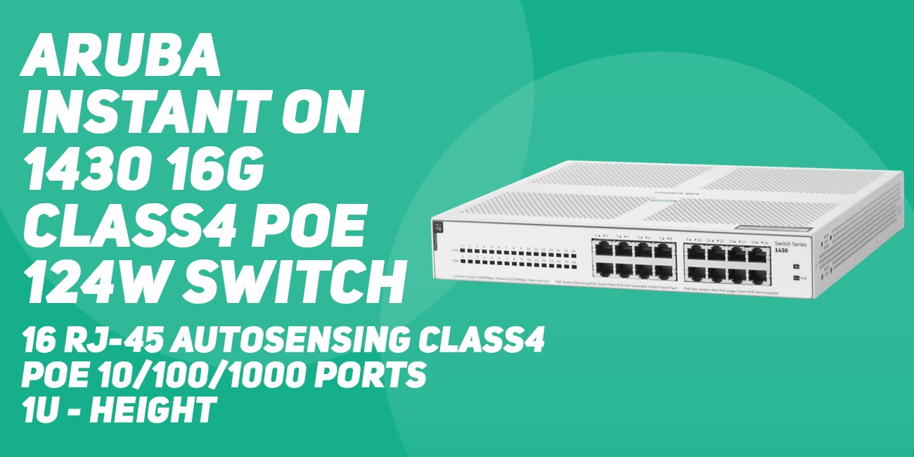 Aruba Instant On 1430 16G Class4 PoE 124W 16-Port Unmanaged Switch ...