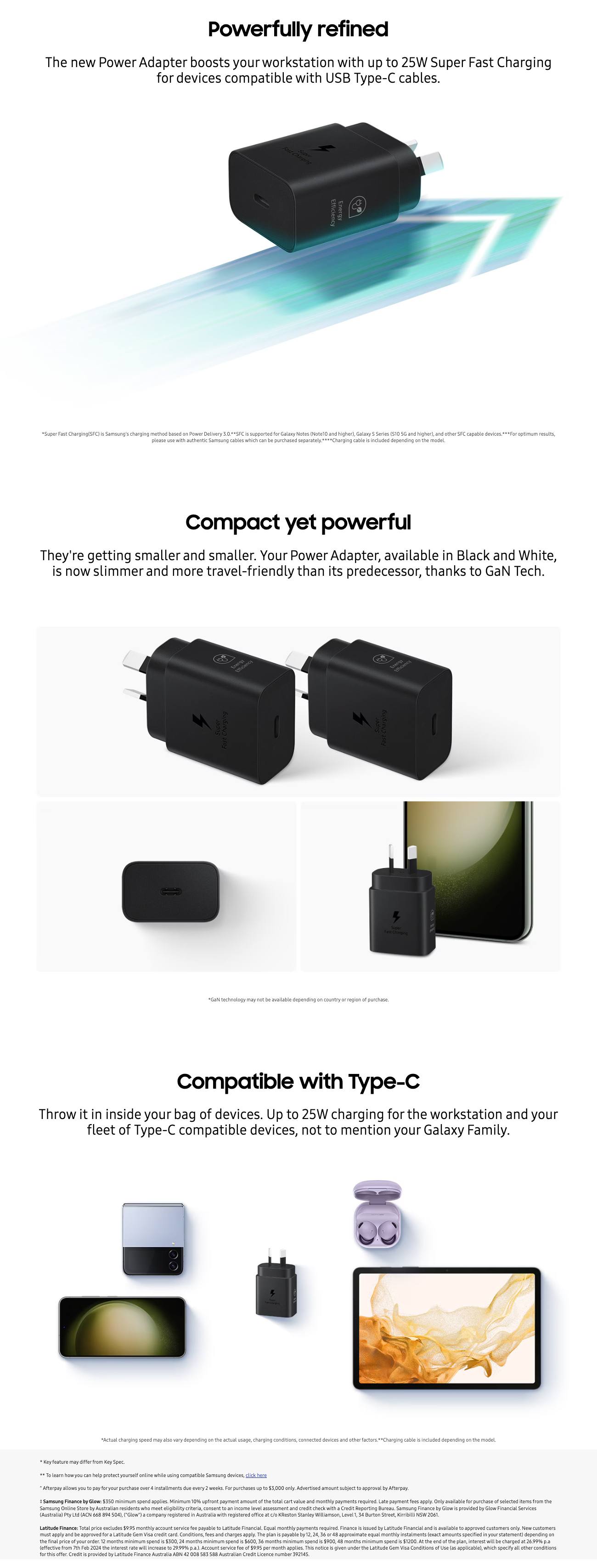Samsung 25W Type-C Power Adapter - Black | Android Tablet & Mobile ...