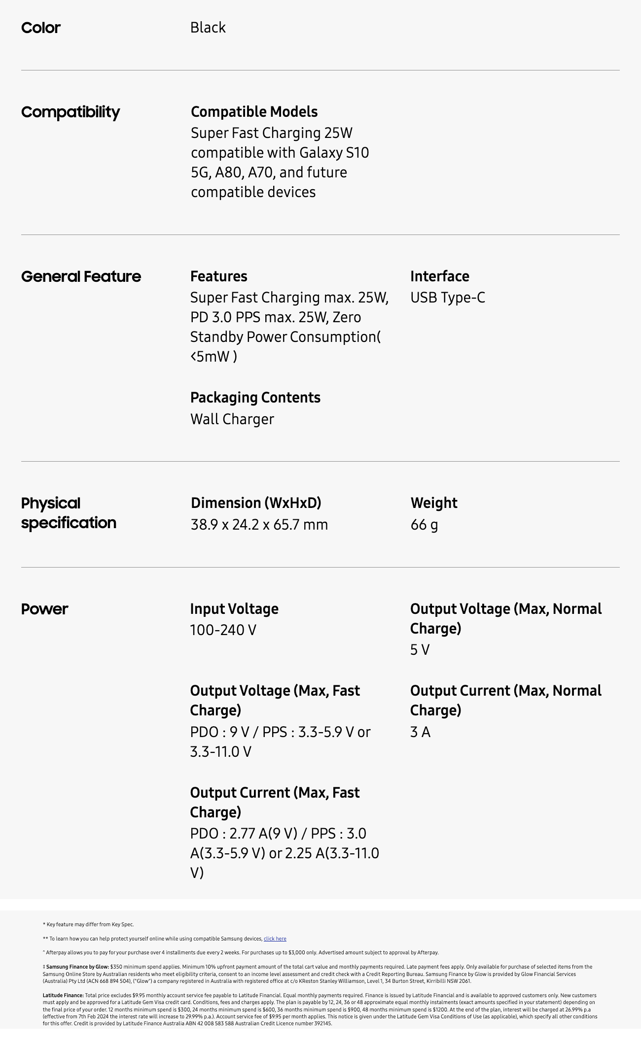 Samsung 25W Type-C Power Adapter - Black | Android Tablet & Mobile ...