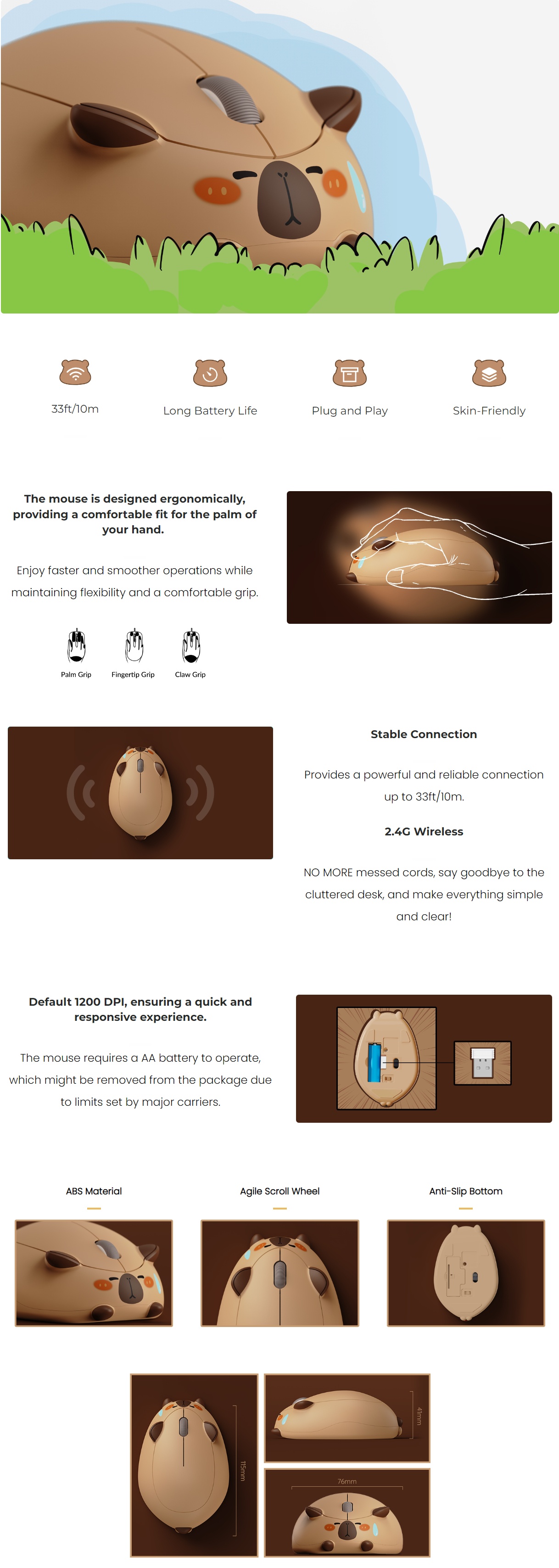 Akko Capybara Wireless Mouse - Pink [6925758630399]