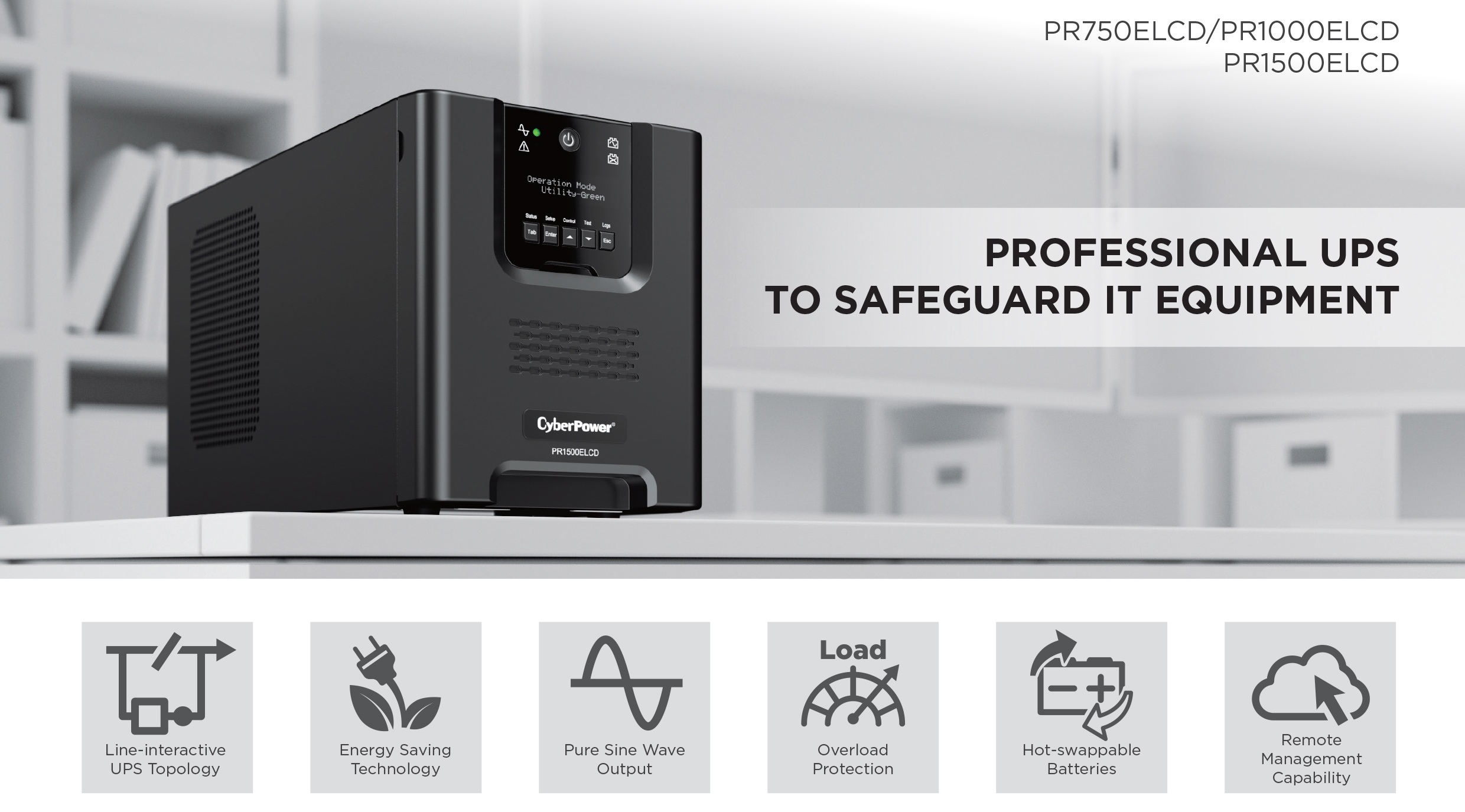 CyberPower 1500 VA 1350 Watts LCD Smart App UPS Systems | Surge ...