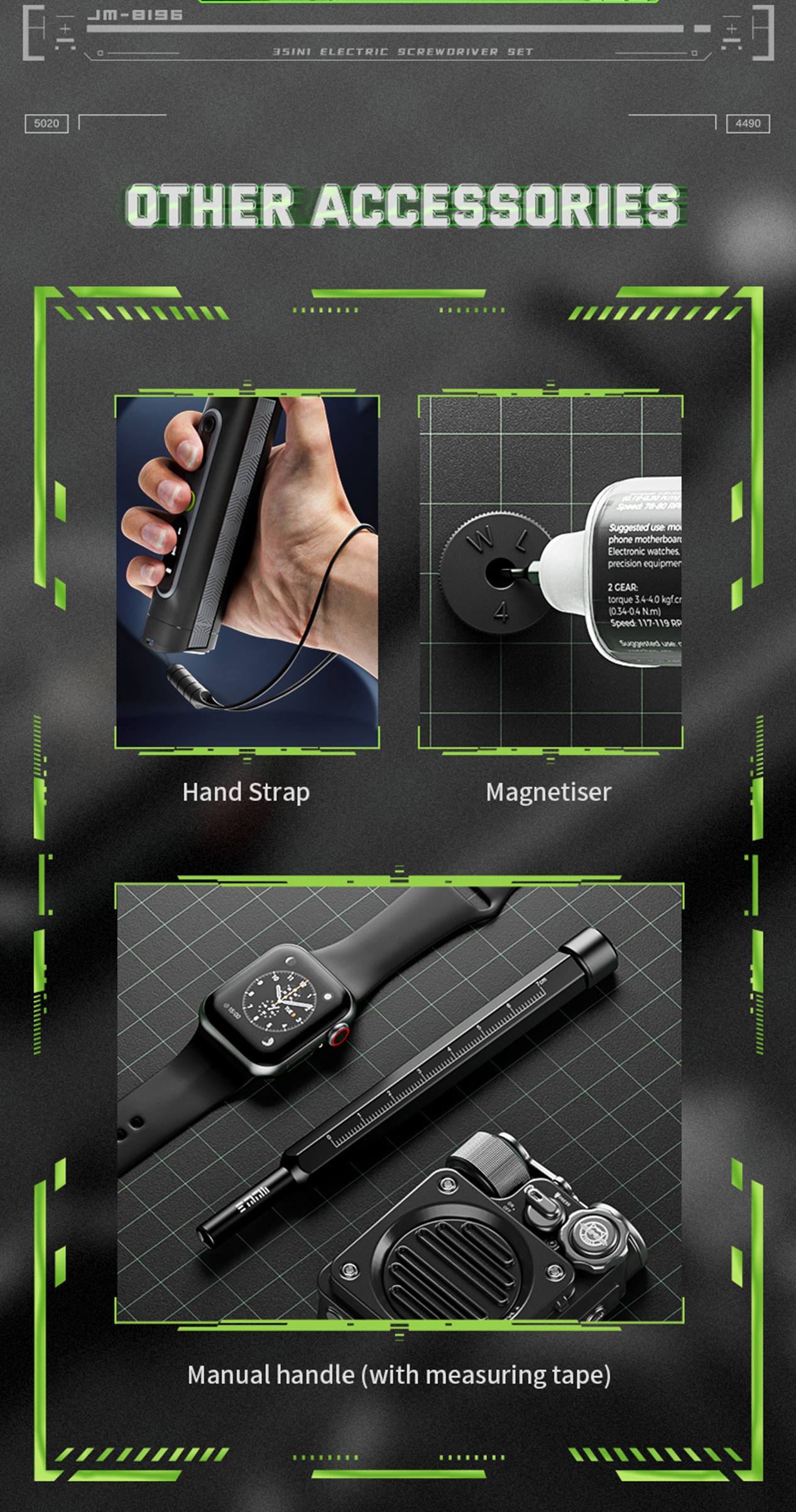 Jakemy 35-in-1 Smart Dual Dynamics Precision Electric Screwdriver Tool ...