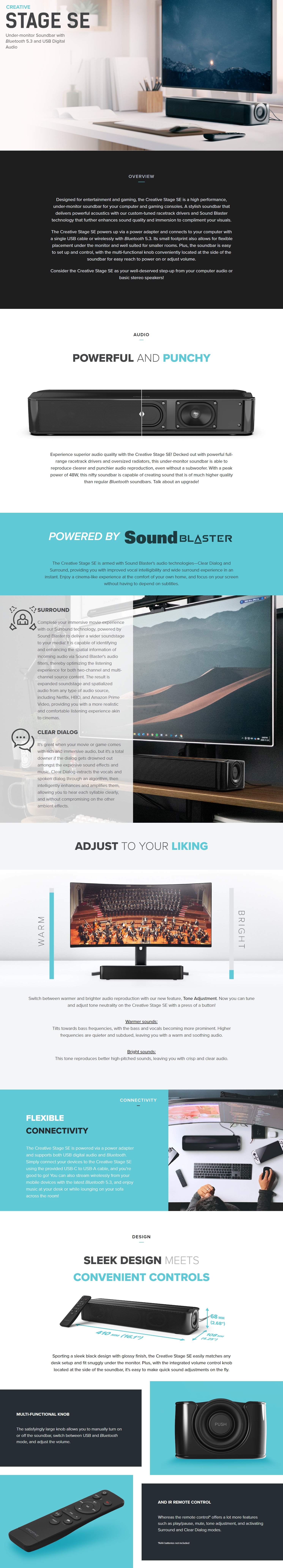Creative Stage SE Under Monitor Soundbar [51MF8410AA001]