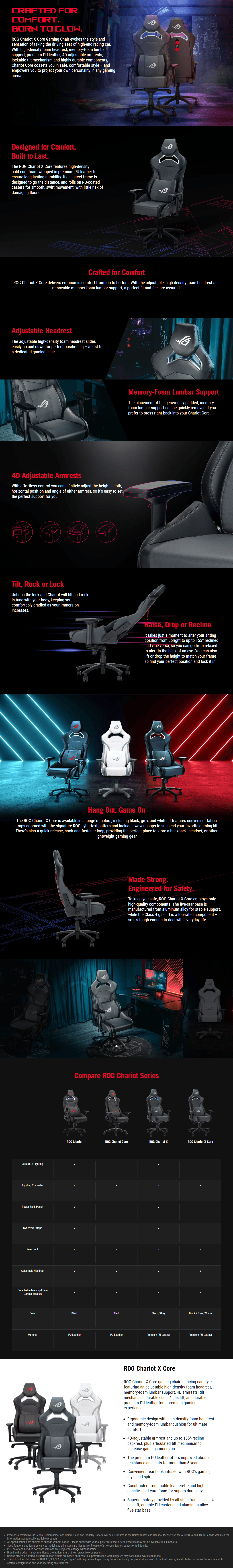 Asus ROG Chariot X Core Gaming Chair - Grey [ROG CHARIOT X CORE GAMING ...