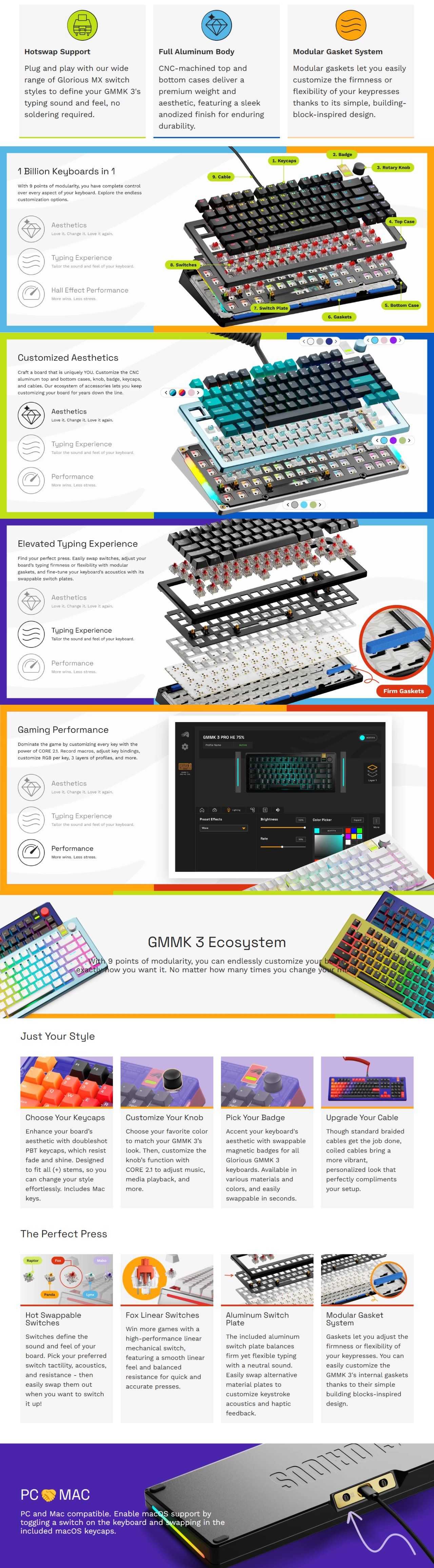 Glorious GMMK 3 PRO HE 75% Prebuilt Wired Magnetic Switch Keyboard ...