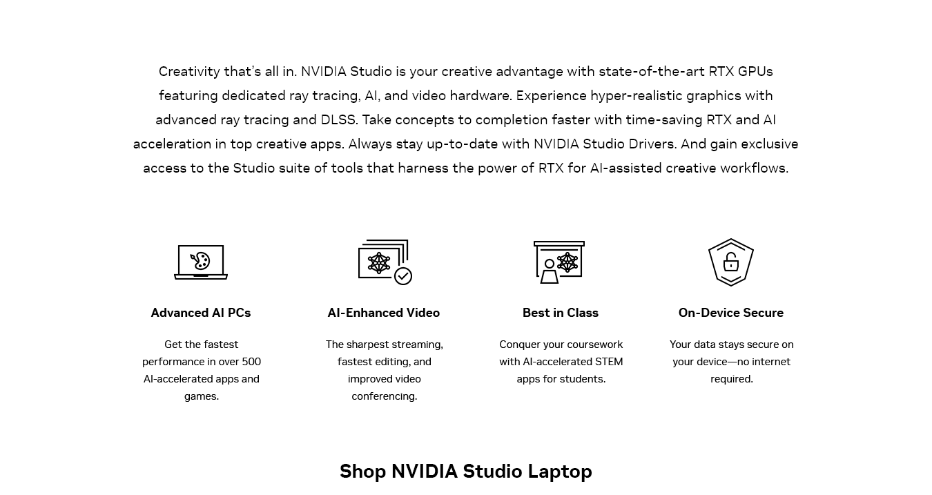 NVIDIA Studio Laptop