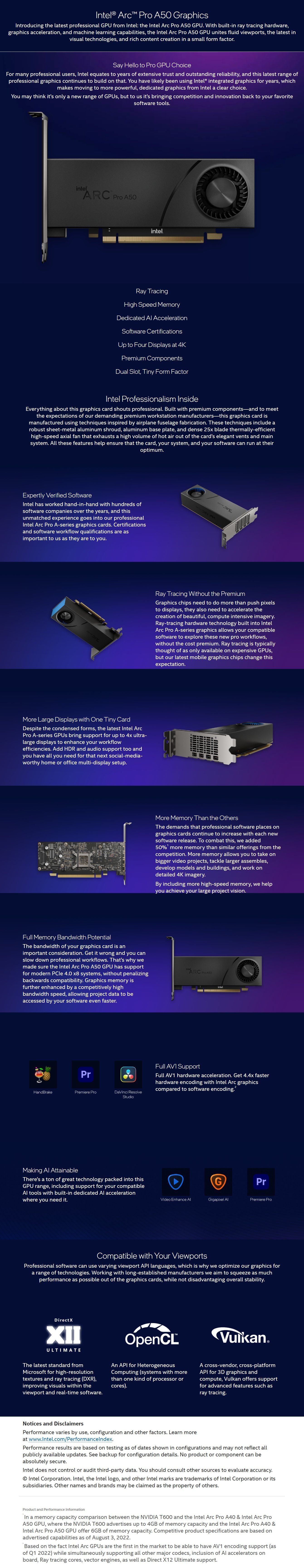 (OEM PACK) Intel Arc Pro A50 6GB GDDR6 Graphics Card [23P6PC00BA]