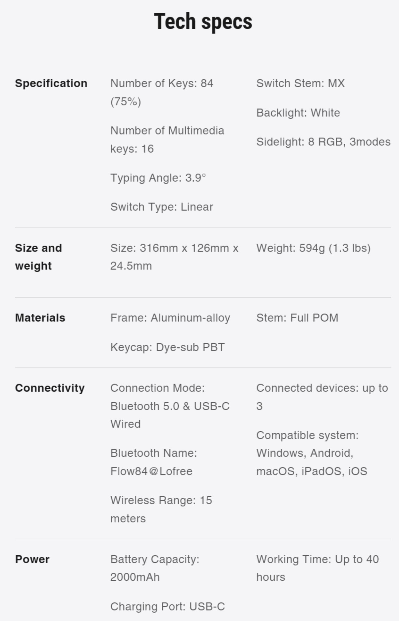 Lofree Flow84 Wireless Ghost Switch Low-profile Mechanical Keyboard ...