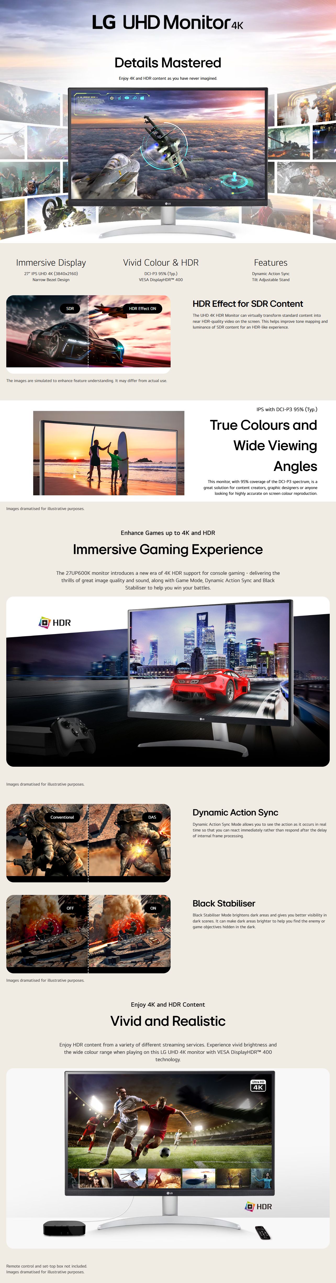 LG 27UP600K-W 27" 4K UHD IPS 60Hz FreeSync Monitor [27UP600K-W]