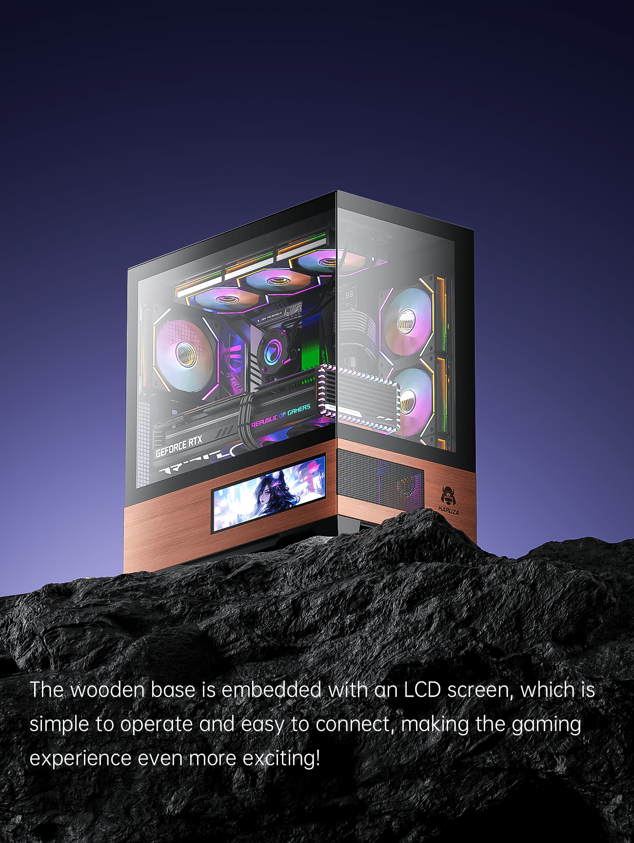 Karuza AGM Tempered Glass LCD Screen Mid-Tower ATX Case - Black [STC ...