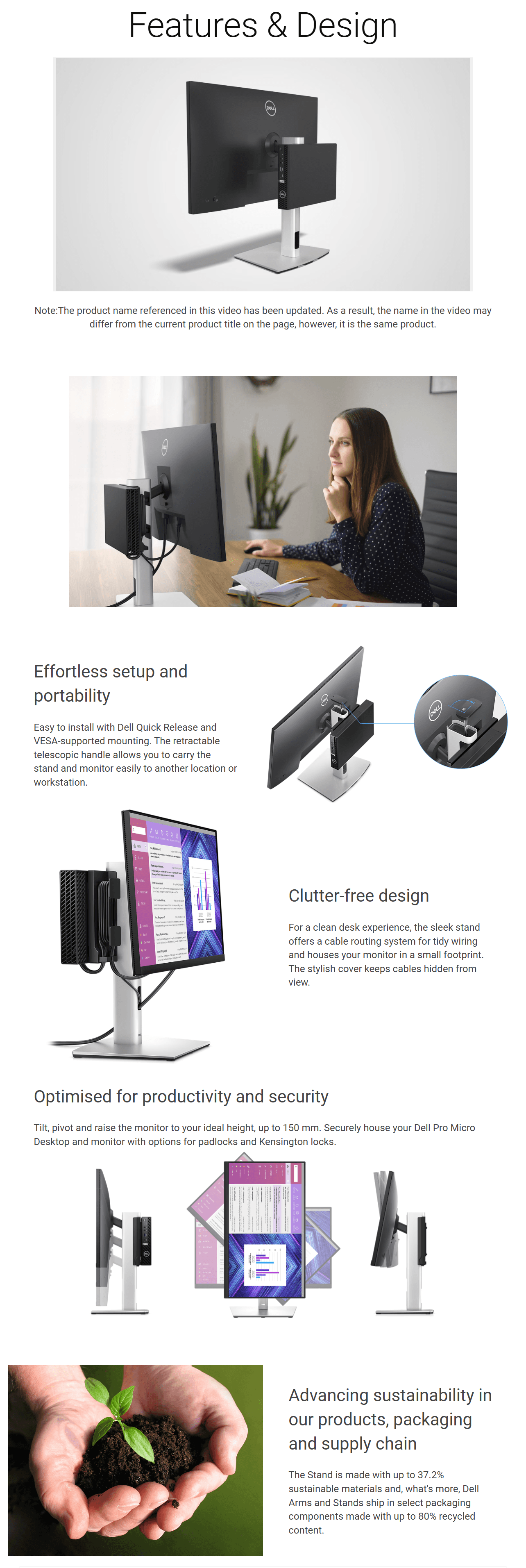 Dell MFS22 Pro Micro All-in-One Stand [482-BBEB]